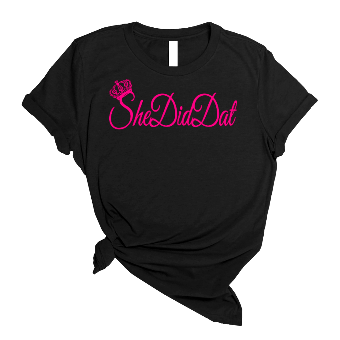 SDD Signature Logo- Black/Neon Pink – She Did Dat